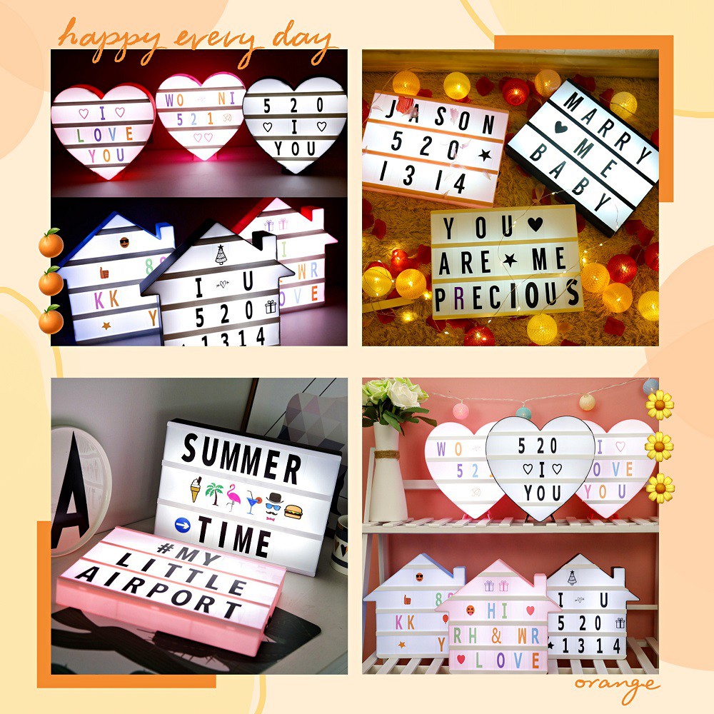 A4A5A6 Lightbox Led Box Alphabet Light Message Box Light Box Letters ...