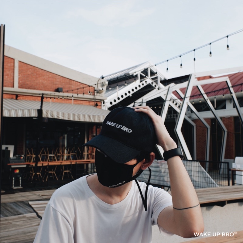 WAKE UP BRO Outline Logo Cap - wakeupbro - ThaiPick