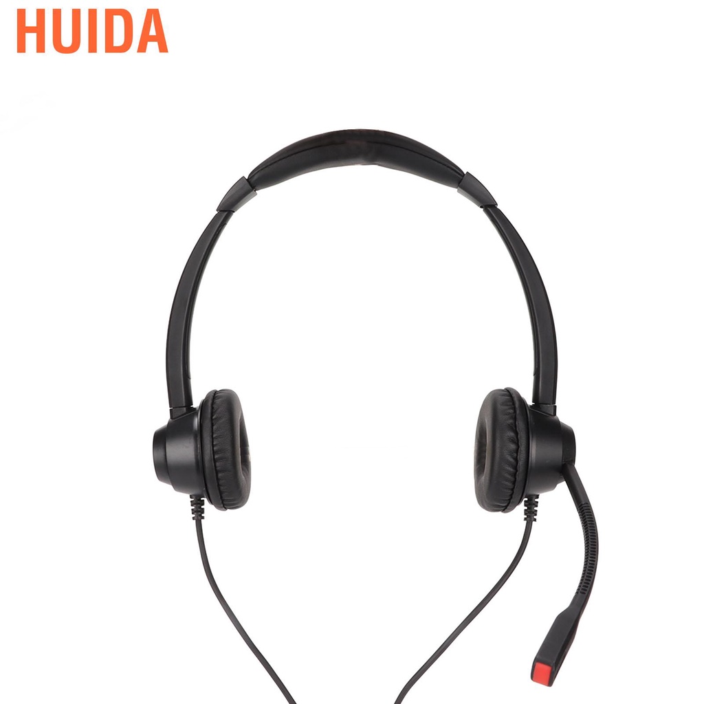Huida Telephone Headset Noise Reduction Dual 3.5mm Plug Binaural ...