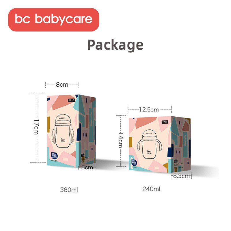 BC babycare 1Pcs 240ml Baby Dual-use Sippy Straw Cups Tritan Training Cup Kids Sports Plastic ...