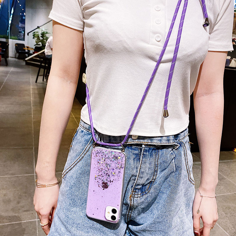 Lanyard สายรัด เคสโทรศัพท์ Vivo V21 V20 SE Pro 5G เคส Soft Case Glitter ...