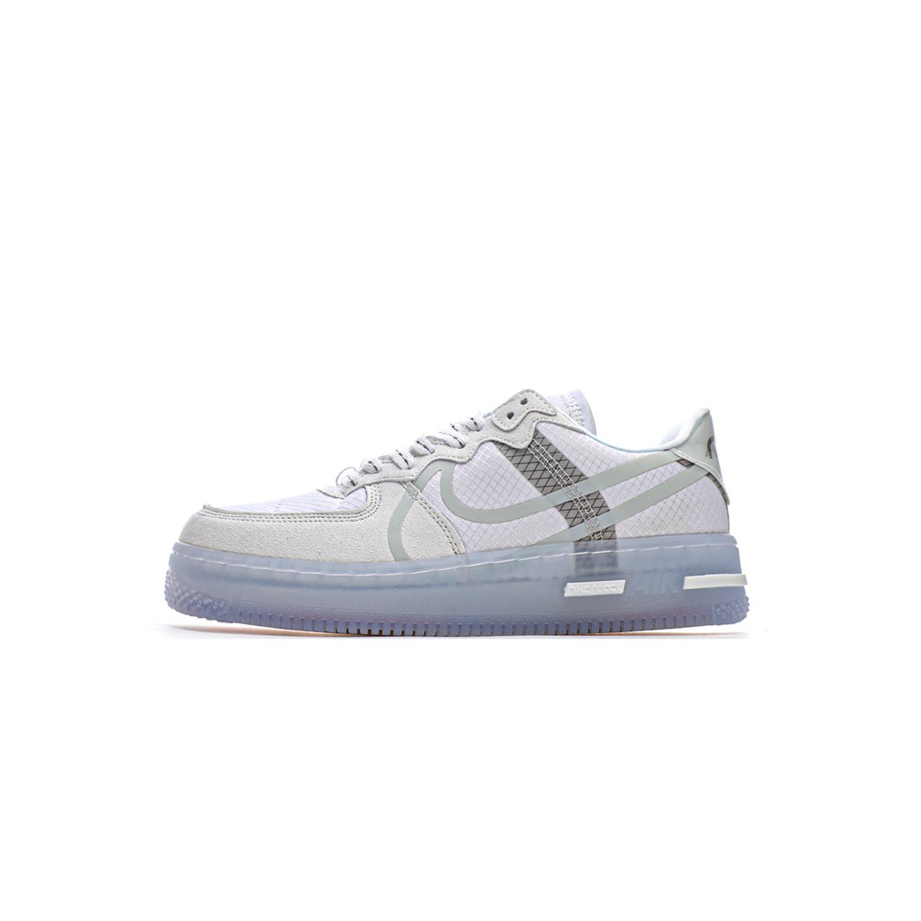 Nike Air Force 1 React รองเท้าผ้าใบสะท้อนแสง Air Force One AF1 Ice blue ...