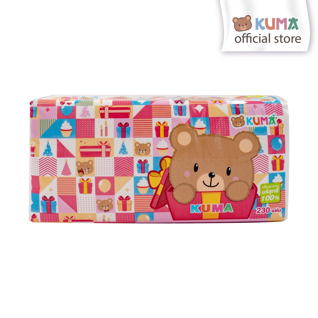 KUMA Facial Tissue ใหม่!! กระดาษทิชชู่เช็ดหน้า230แผ่น รุ่น Seasonal : 4 ...