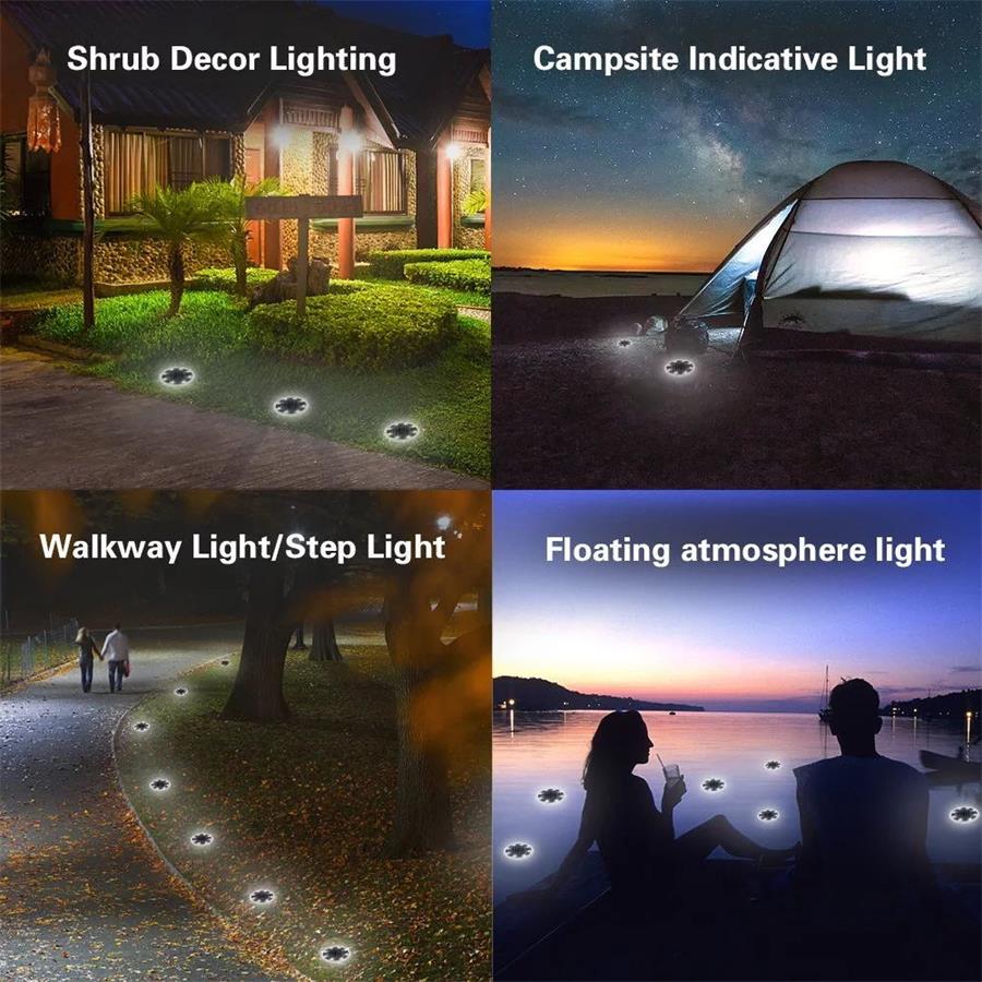 4pcs Solar Powered Ground Light IP65 à¸ à¸±à¸™à¸™à¹‰à¸³à¸ªà¸§à¸™à¸—à¸²à ...