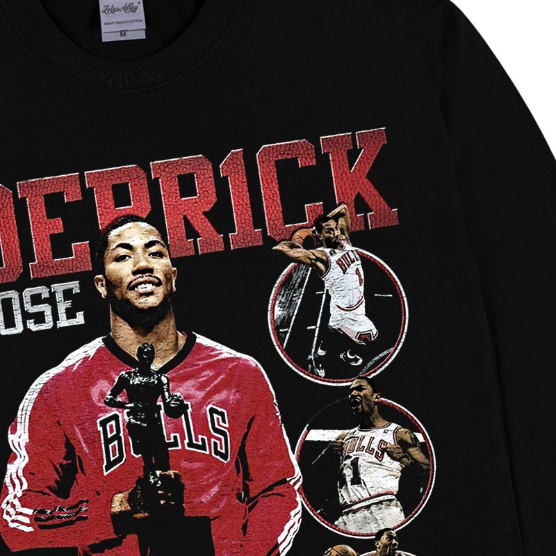 แขนสั้นโอเวอร์ไซส์ เสื้อยืดแขนสั้น ผ้าฝ้าย ทรงหลวม พิมพ์ลาย NBA Derrick ...