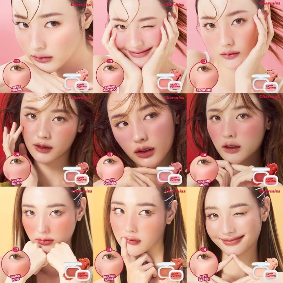 ถูกแท้ส่งฟรี บลัชออน Charmiss Glow Friend Natural Blush On บลัชออนเนื้อ ...