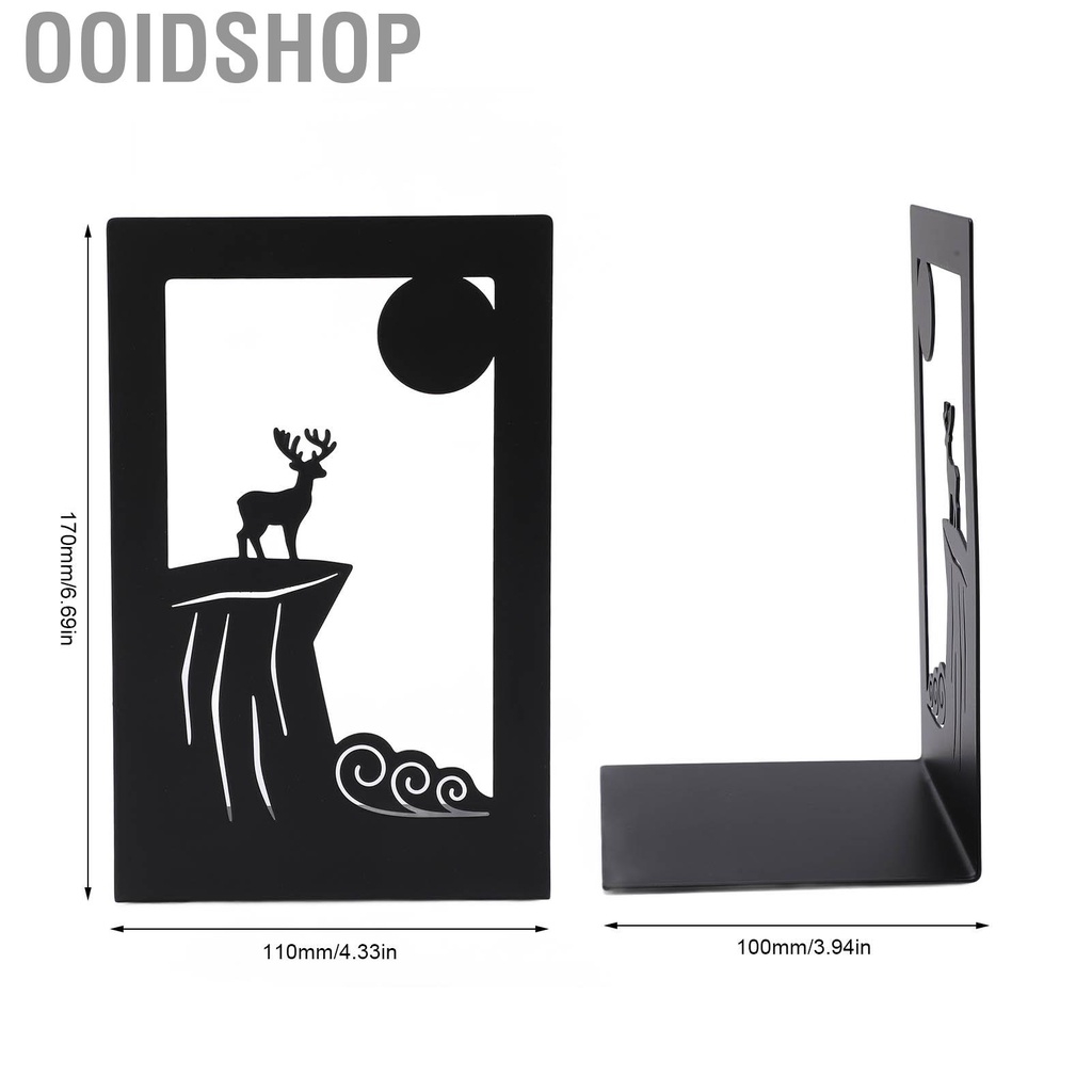 Ooidshop Metal Bookends Rugged Construction Slim Design Book Shelf ...