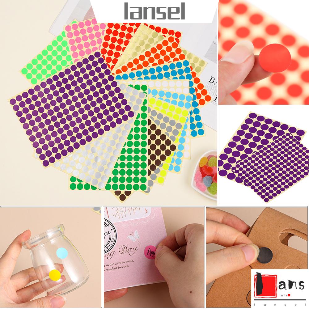 LANSEL 15 Sheets DIY Coloured Dot Stickers Circles Stationery Sticker ...