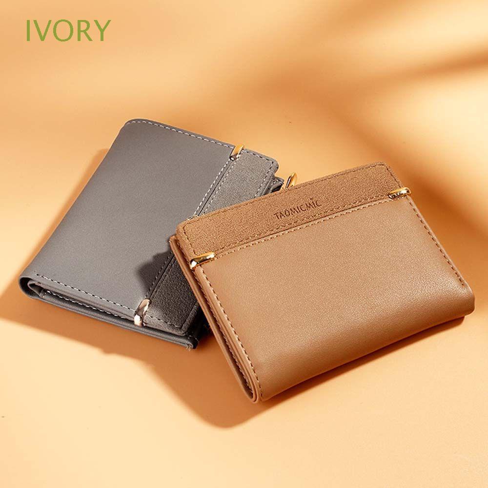 IVORY Charm Women Wallet Solid Color Coin Purse Zipper Wallet Credit ...