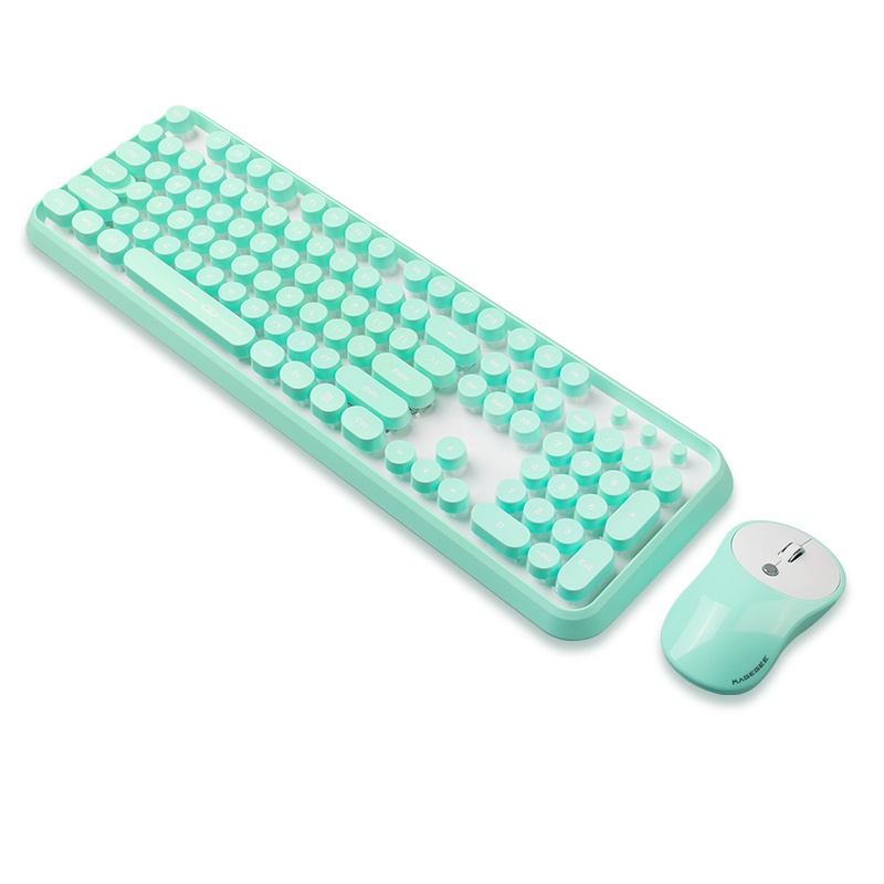 ┇MageGee Wireless Keyboard and Mouse Combo 2.4G Cute Round Mute ...