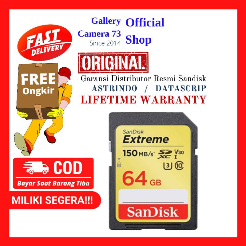 Sandisk extreme 64gb 150mbps sd card original sandisk Memory card ...