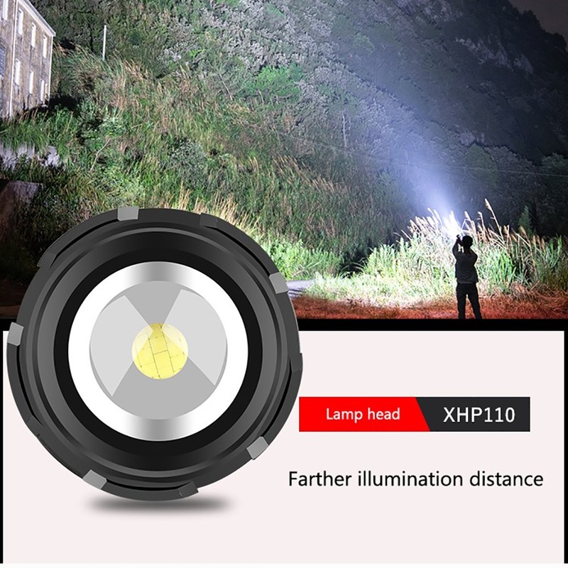 5000mAh Powerful XHP110 XHP90.3 LED Flashlight powerful rechargeable ...