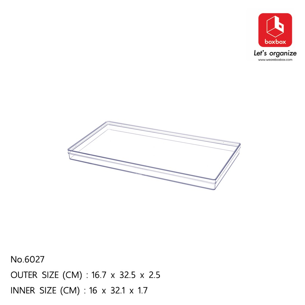 boxbox No.6027 L (2 กล่อง) ขนาด 16.7 x 32.5 x 2.5 ซม. กล่องพลาสติกใส ...