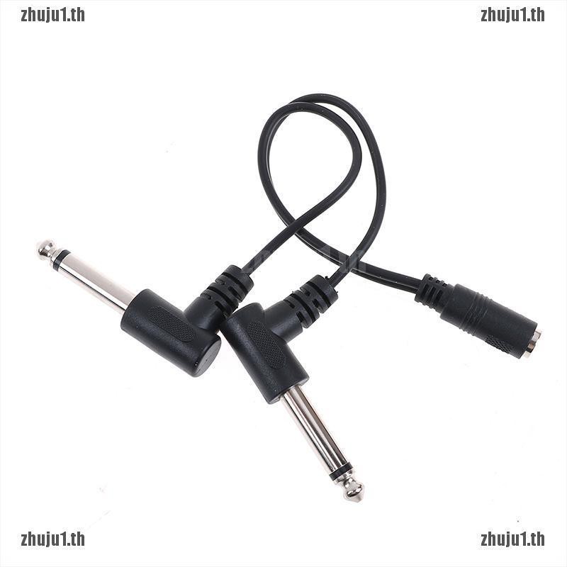 [ZH] 3.5mm mini 1/8" TRS stereo female jack to dual 6.35mm male plug mono TS adapter [JU1 ...