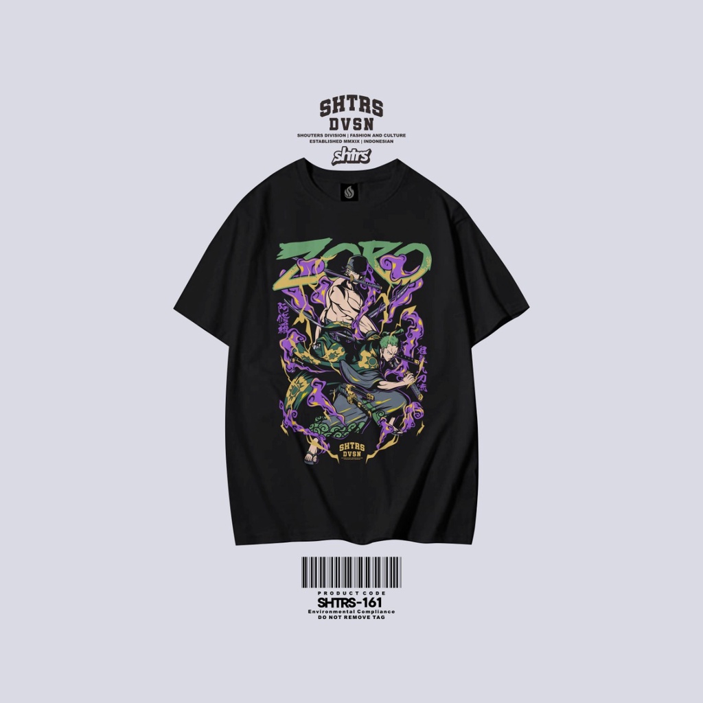เสื้อยืดแขนสั้น พิมพ์ลายอนิเมะ One Piece Roronoa Zoro สําหรับผู้ชาย