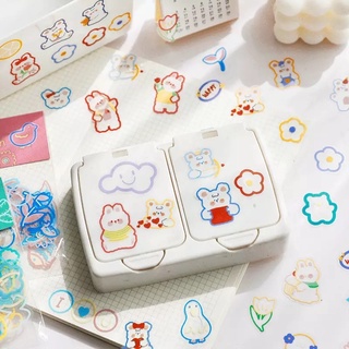 45pcs/pack Kawaii stickers scrapbook สติ๊กเกอร์ตัวใสลายเส้น แปะสมุดโน๊ต ...