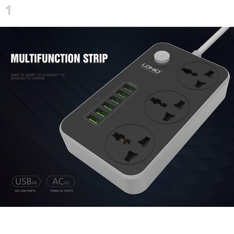 ldnio sc 3604 3 . 4 a 6 usb power strip สายไฟพร้อม outlets อะแดปเตอร์ซ็อกเก็ตเชื่อมต่อ ...