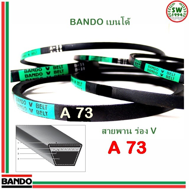 สายพาน แบนโด A73 - 1 เส้น ร่อง วี BANDO V Belts | Shopee Thailand