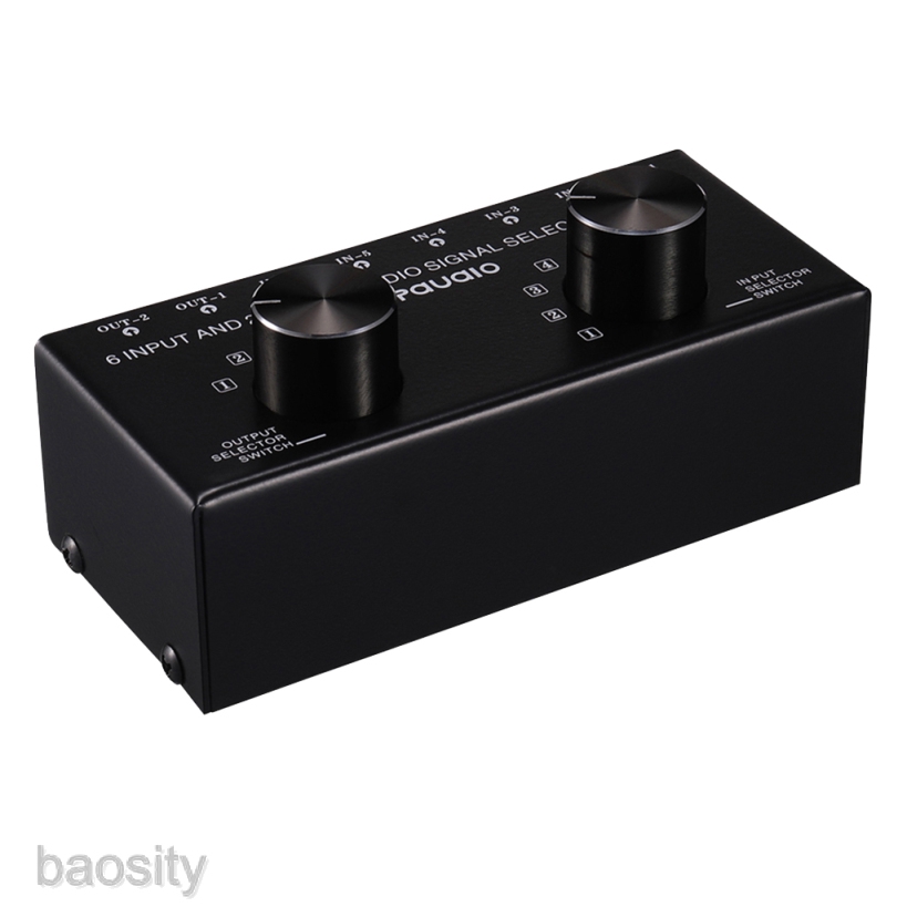 6 Input 2 Output Stereo Audio Signal Selection Headphone Switcher RCA ...