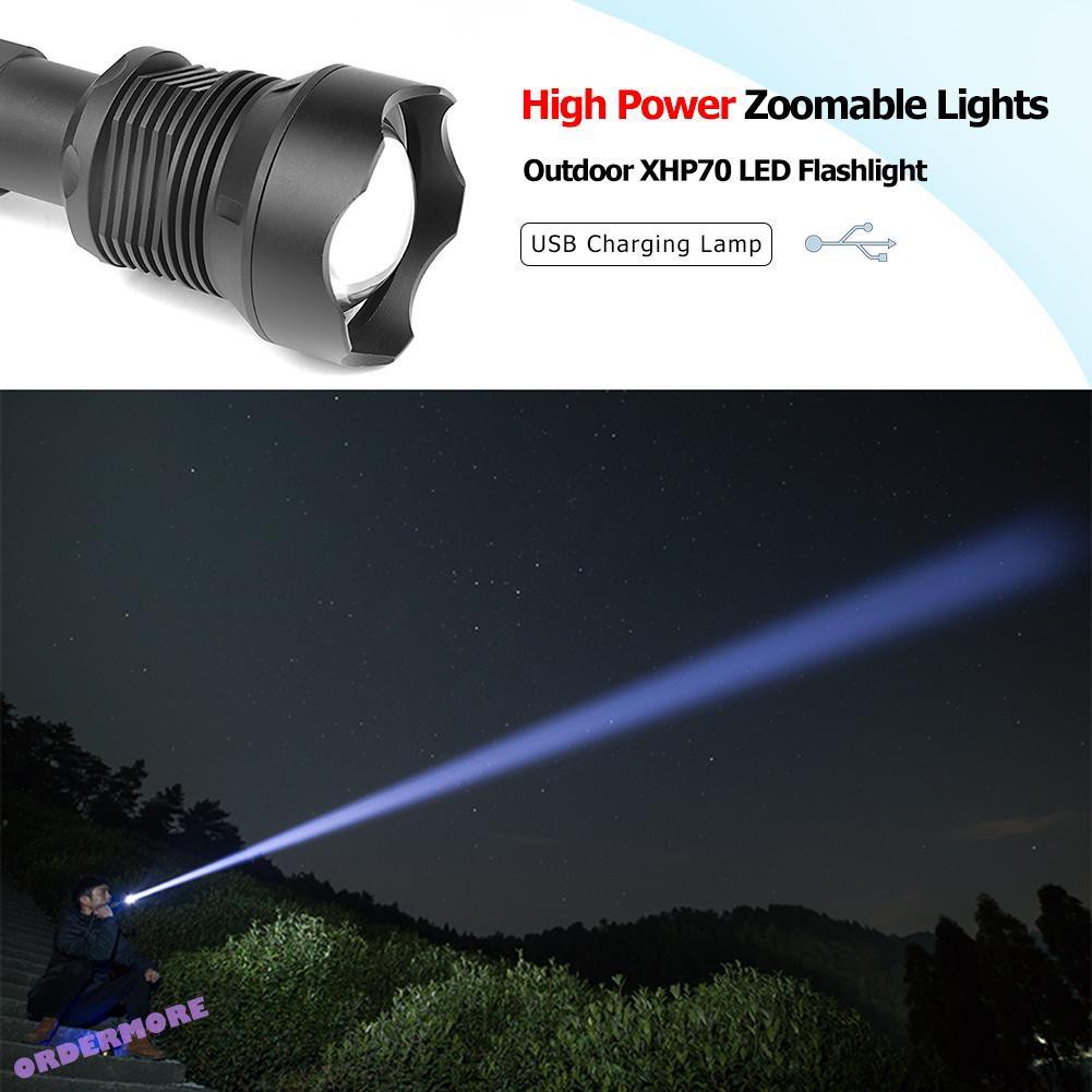 XHP 70 ไฟฉาย LED USB ชาร์จไฟได้ - ordermore.th - ThaiPick