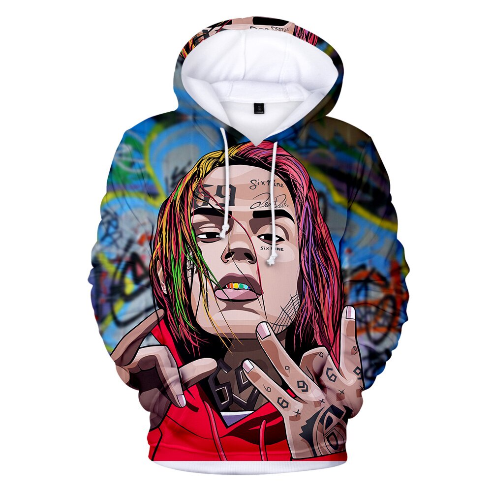 เสื้อกันหนาว มีฮู้ด พิมพ์ลาย U6Ix9Ine 6Ix9 สไตล์ยุโรป และอเมริกา 2022 ...