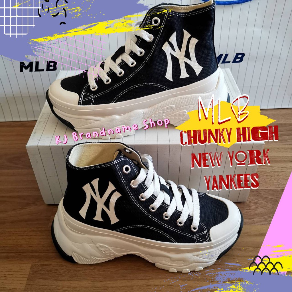 Size 2539eur พร้อมส่งค่ะ รุ่นขอบดำ MLB Chunky High Newyork Yankees ...