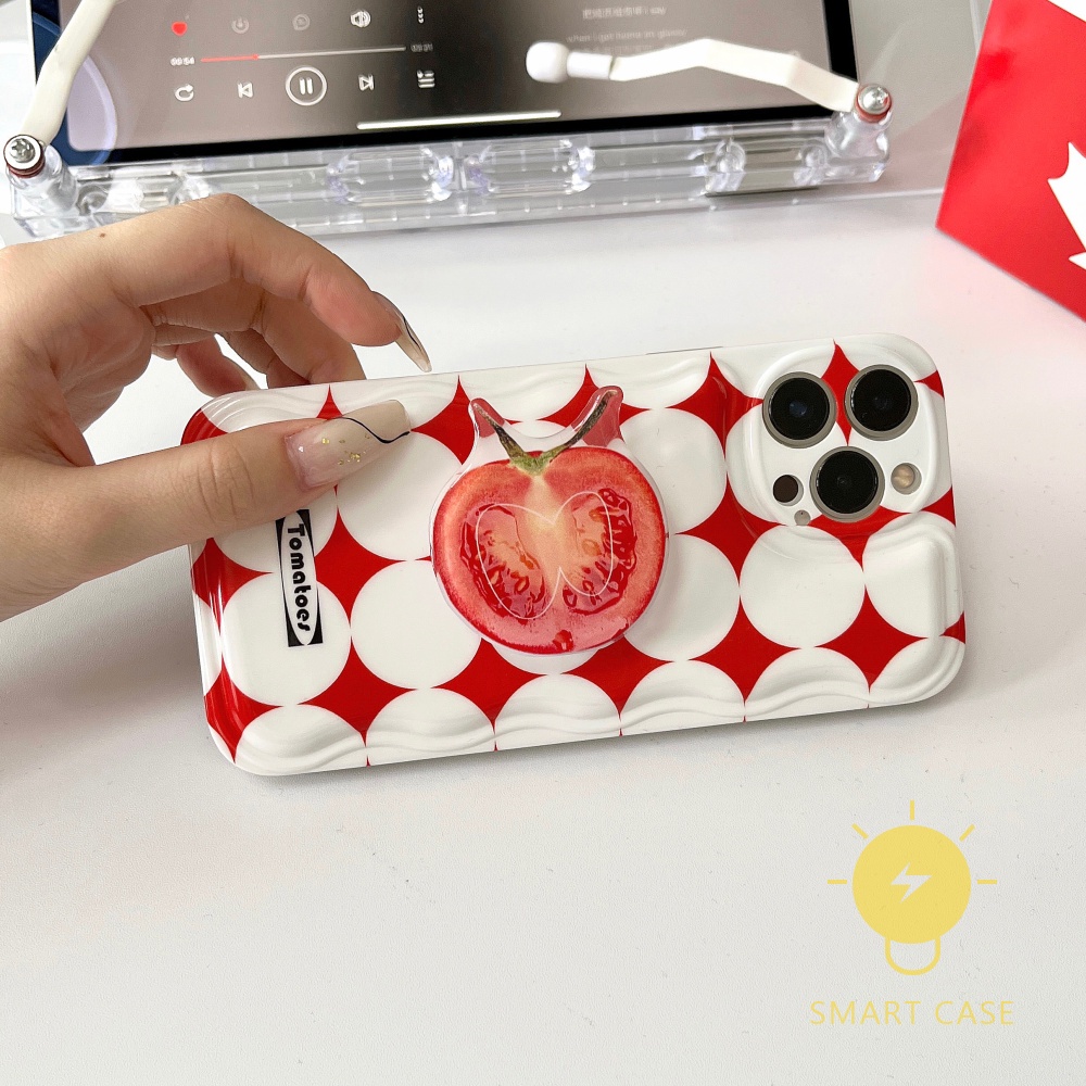 For เคสไอโฟน 13 Pro Max Airbag IMD with Tomato Popsocket เคส Phone Case ...