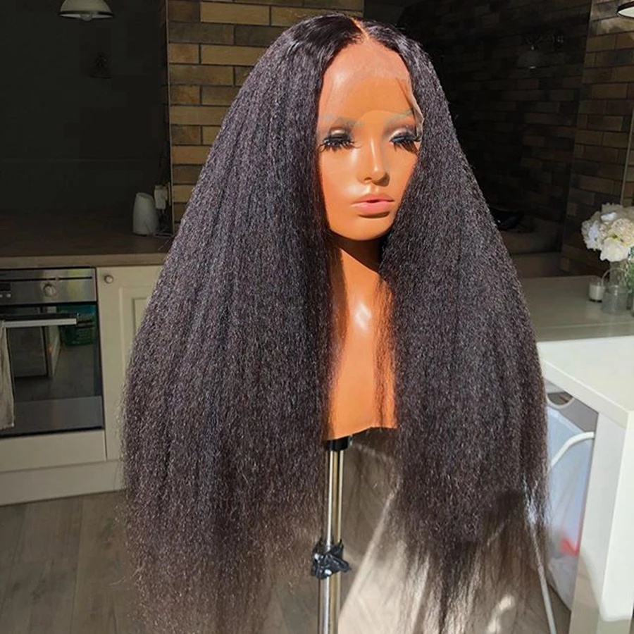 Cosplay Wig Yaki 180 Density 26 Inch Long Kinky Straight Synthetic Wigs