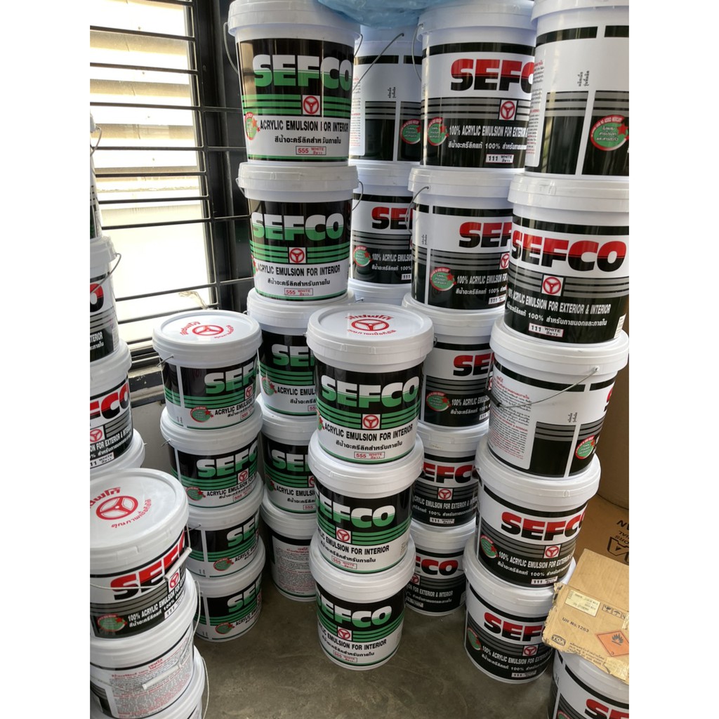 สีน้ำ 18 ลิตร SEFCO ล๊อตใหม่ สีทาบ้าน ใช้สำหรับทาภายใน สีน้ำอะคริลิคแท้ 100 เซฟโก้ มีหลายเฉด ...