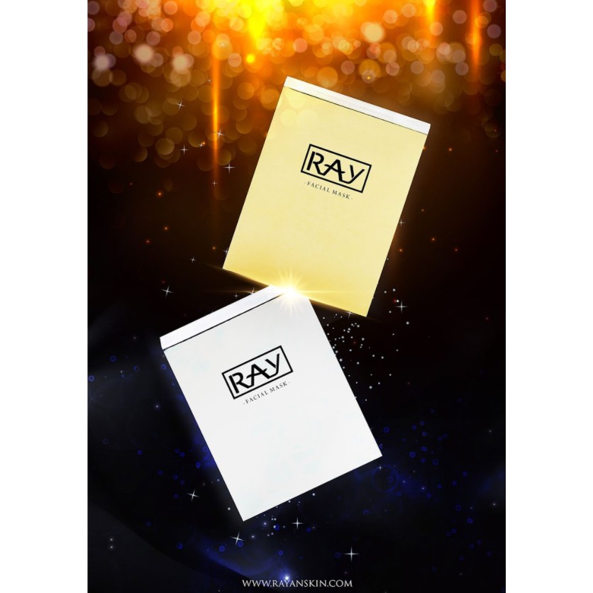 RAY Gold Facial Mask (box10sheets) เรย์ เฟเชียลมาส์ค สีทอง (กล่อง10แผ่น ...