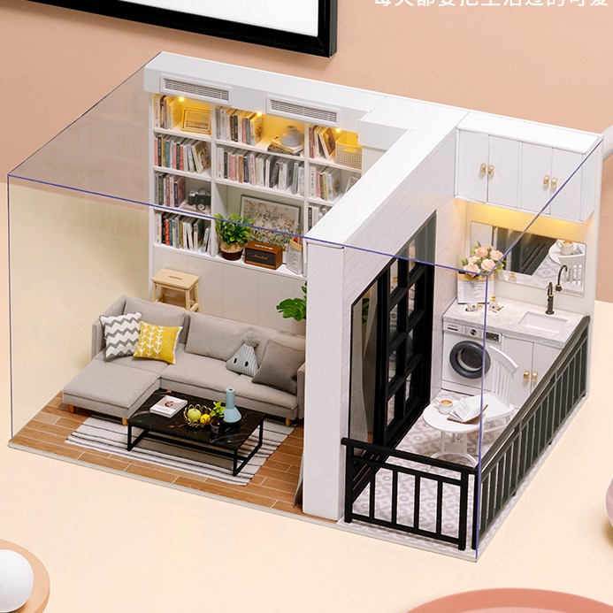 พร้อมส่ง 112 บ้านตุ๊กตา DIY ประกอบเอง Vitality Life เล่นกับตุ๊กตาได้หลายแบบ OB11 Lati Y มีฝาครอบ ...