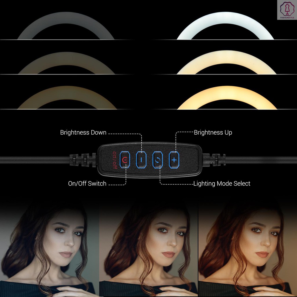 6 Inch Mini LED Ring Light Photography Fill-in Light 3 Lighting Modes ...