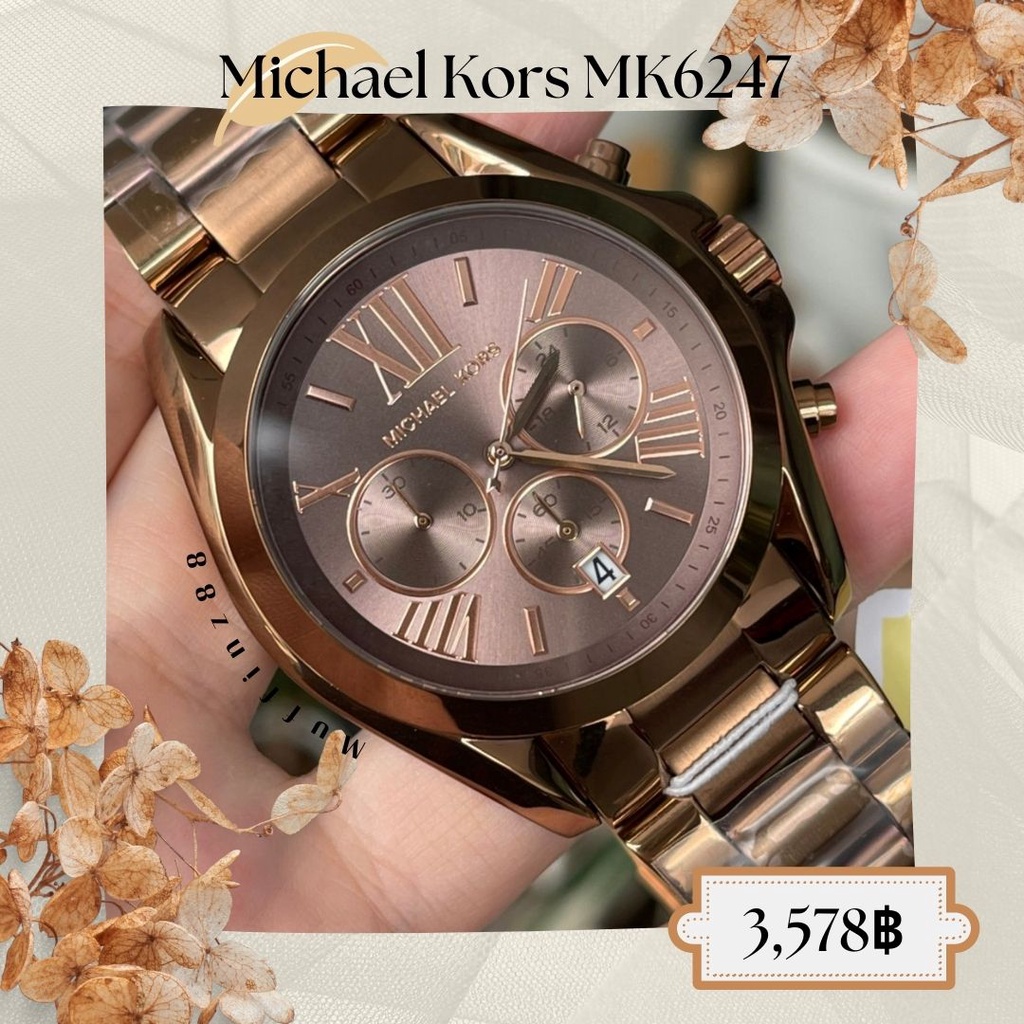 นาฬิกาข้อมือ⌚Michael Kors Mini Bradshaw Gold-Tone Chronograph Ladies ...