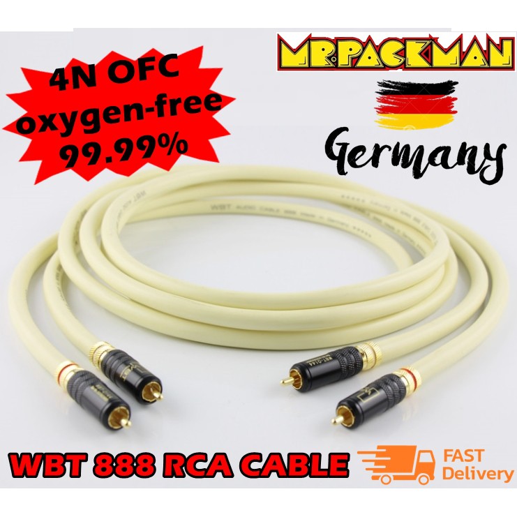 สายสัญญาน RCA WBT888 เข้าหัว WBT0144 Gold Plated Pure Copper เสียง อิ่ม ...