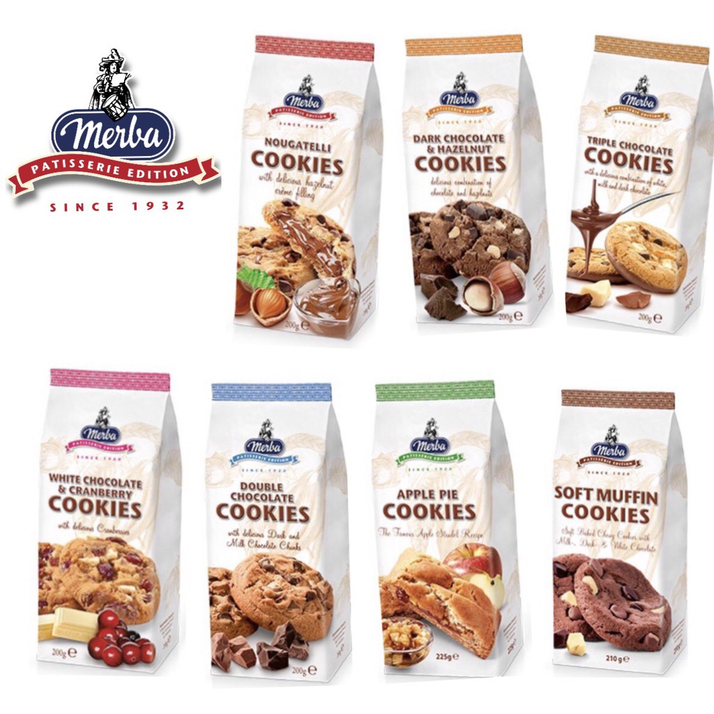 Merba Cookies เมอร์บาคุกกี้ 7รสชาติ เลือกได้ ขนาด 210g ลอทใหม่ พร้อมส่ง ...