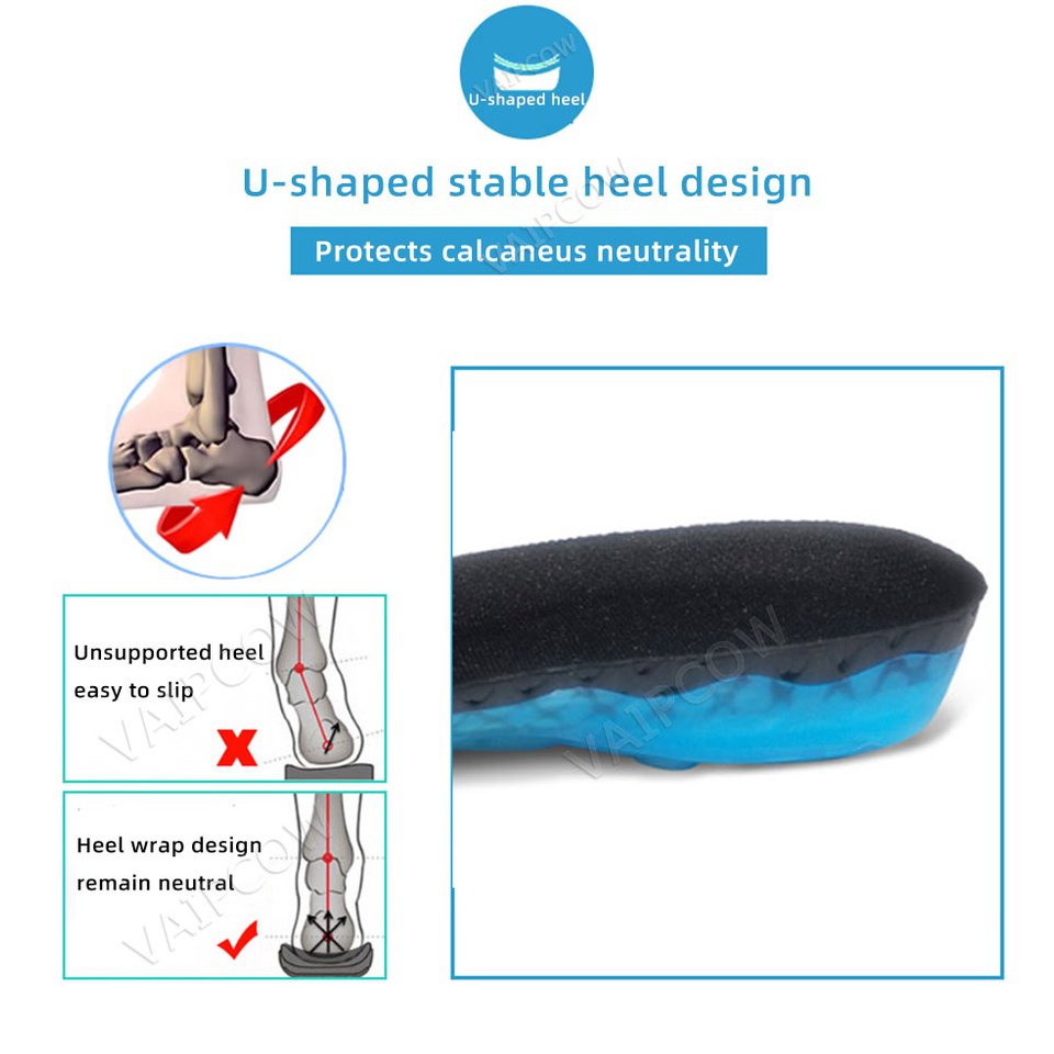 EVA Spring silicone sole insole flat feet orthotic insoles arch support ...