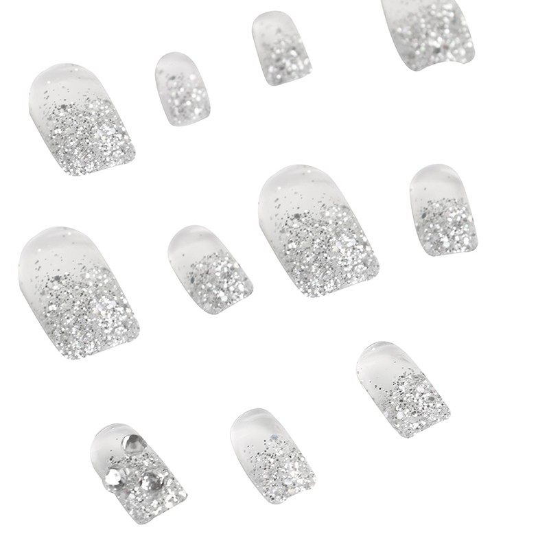 Purpleredto24Pcs acrylic french fake finger nails full cover false nail ...