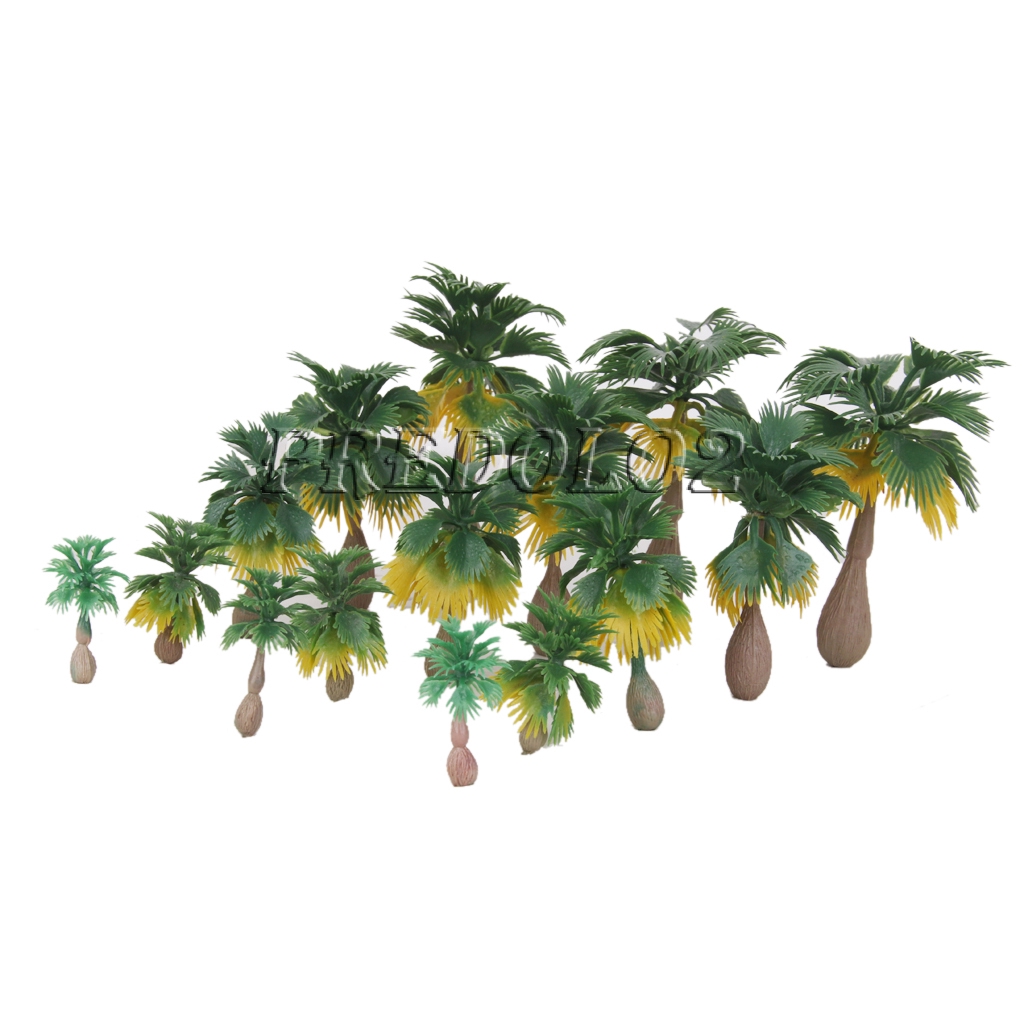 15pcs/Lot Scale N Z Model Train Forest Coco Palm Tree Landscape Scenery ...