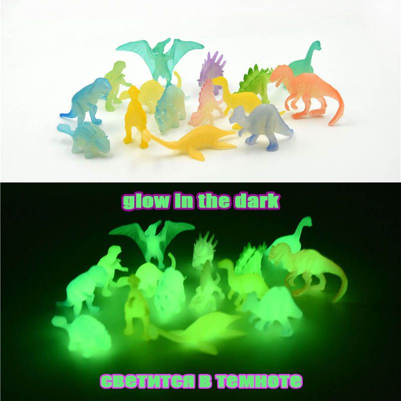 16pcs Jurassic World Dinosaurs Glow in the Dark Luminous Kids Toy ...