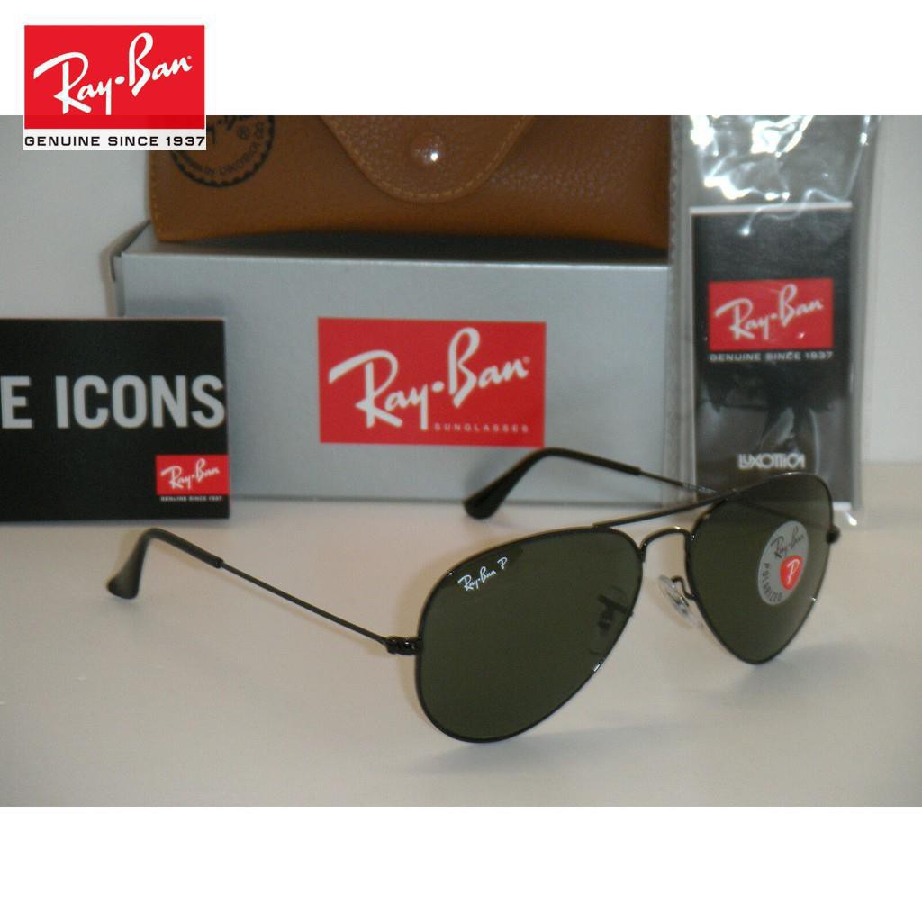 【Original】 Rays Ban Sunglasses 4147 601/58 60 Black Polarized Green ...