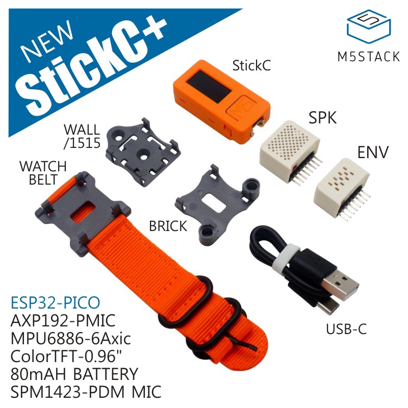 M5Stack Stick C SPK ENV HAT ESP32 ชุดเสริมพัฒนาการหน้าจอ TFT - baiyou37 ...