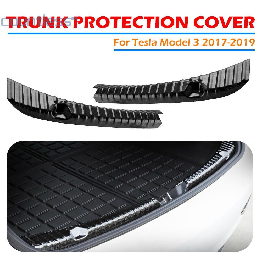 Cou2 ชิ้น / ชุด Tesla Model 3 2017 2018 2019 Stainless Steel Trunk ...