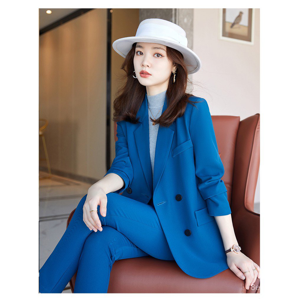 【Real Stock】NEW Women's office set wear long sleeve blazer and pants 2 ...