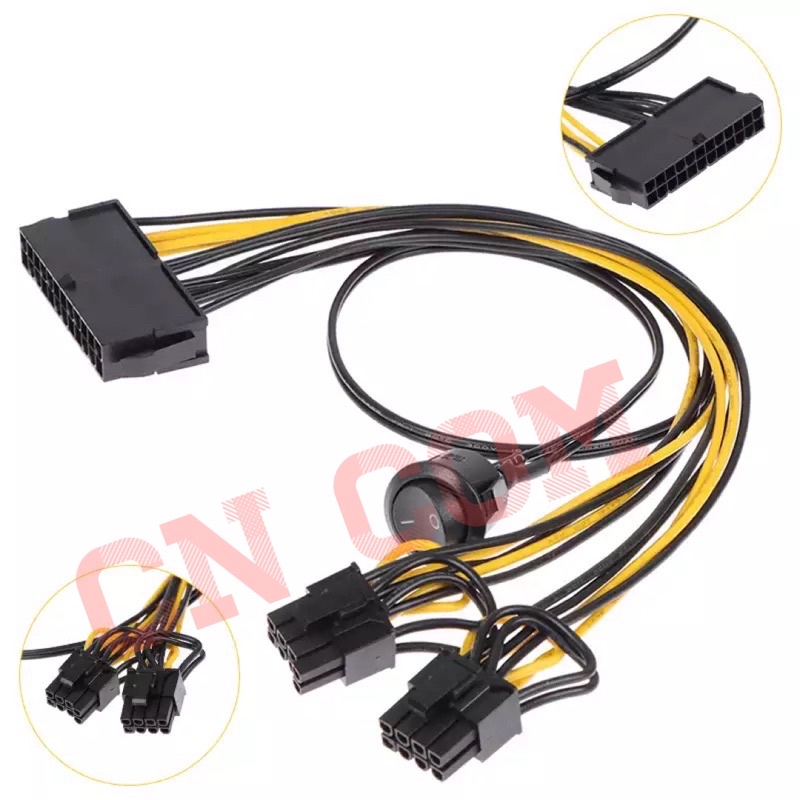 PCI Express 24 Pin To Dual 8 Pin PCIE Power Cable Graphic Video Card ...