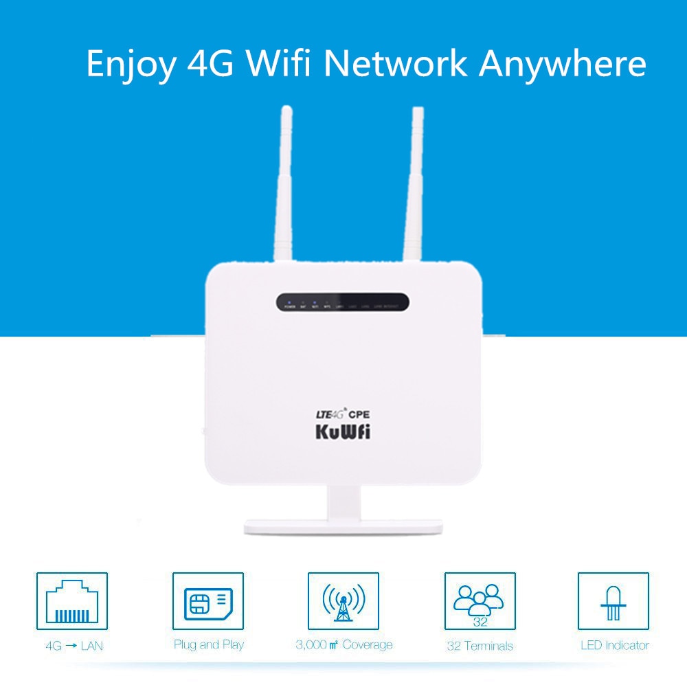 KuWFi Update Version Wireless Router 4G LTE Router 150Mbps 4G CAT4 CPE ...