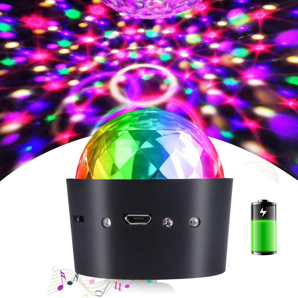 Home-Neat Wireless Disco Ball Lights Battery Operated Sound Activated ...