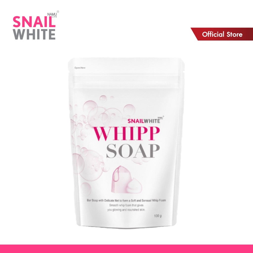 SNAILWHITE สเนลไวท์ วิป โซป Whipp Soap 100 กรัม SW0071 สบู่ สบู่ตาข่าย ...