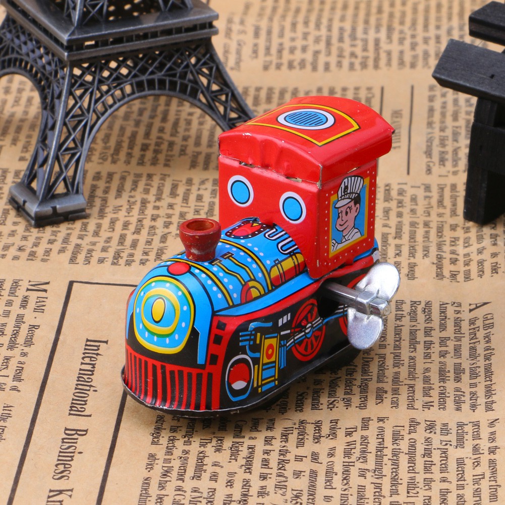 Retro Steam Train Reminiscence Children Vintage Tin Toy Clockwork Toys ...
