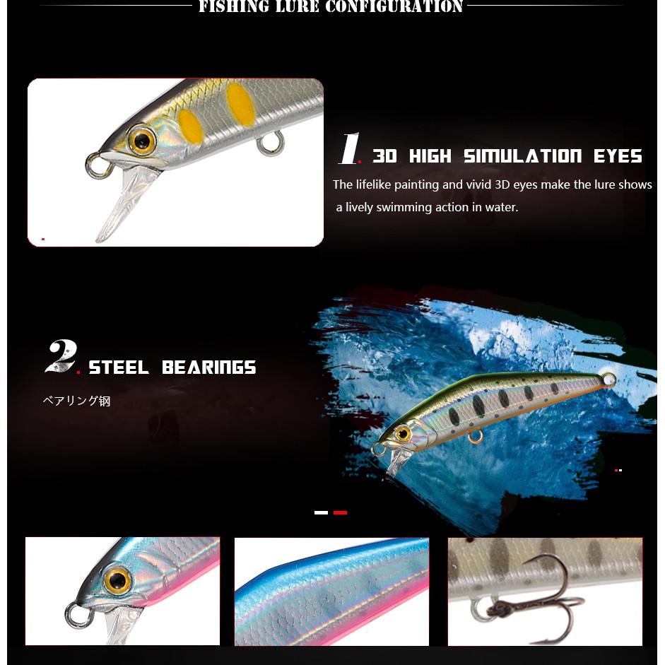 เหยื่อปลอม สำหรับตกปลา ขนาดเล็ก ขนาด 38 มม. 2.5 กรัม boAq - d32ahhkoga ...