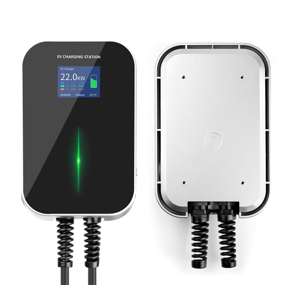 EV Charger 32A 3 Phase EVSE Wallbox EV Charging Station with Type 2 Cable IEC 62196-2 22KW for ...
